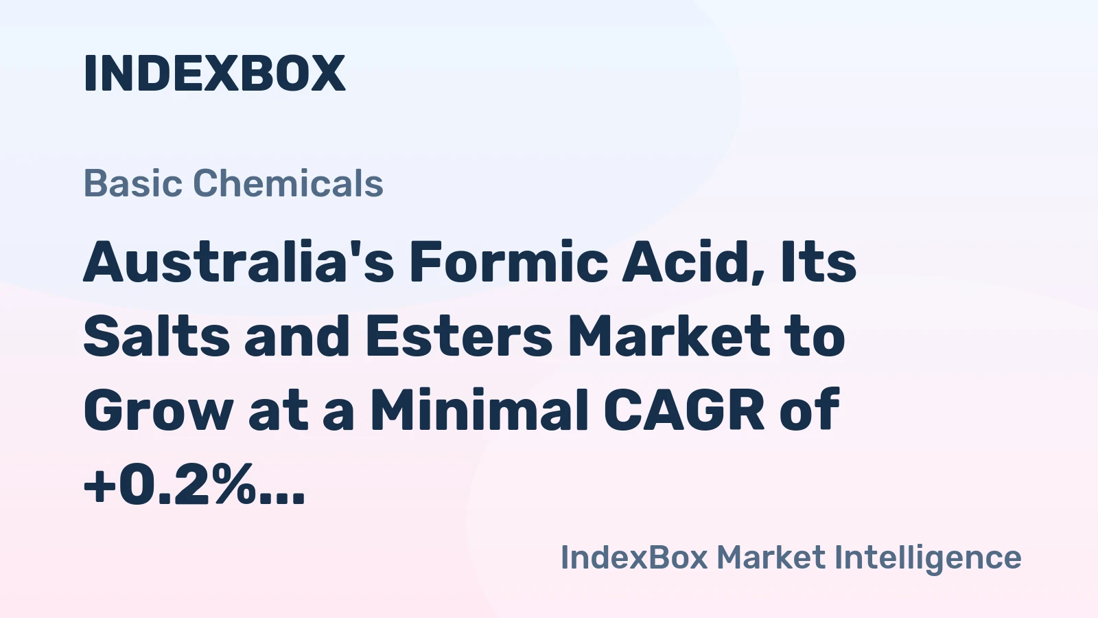 Australia's Formic Acid, Its Salts and Esters Market to Grow at a Minimal CAGR of +0.2% Through 2035, Reaching 3.6K Tons.