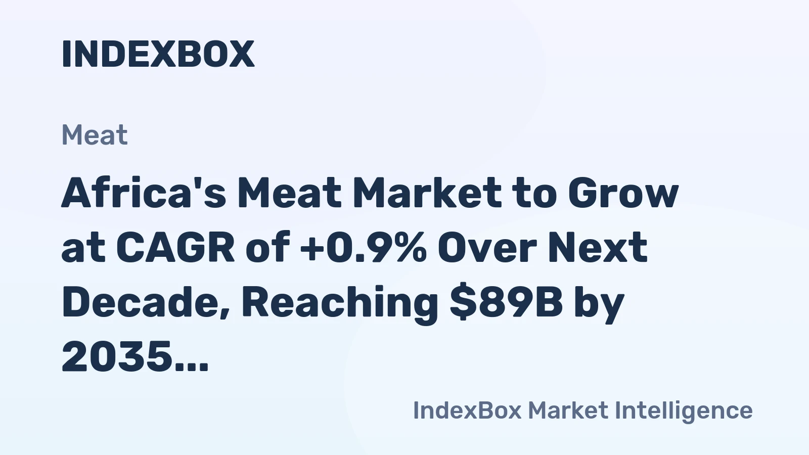 Africa's Meat Market to Grow at CAGR of +0.9% Over Next Decade, Reaching $89B by 2035