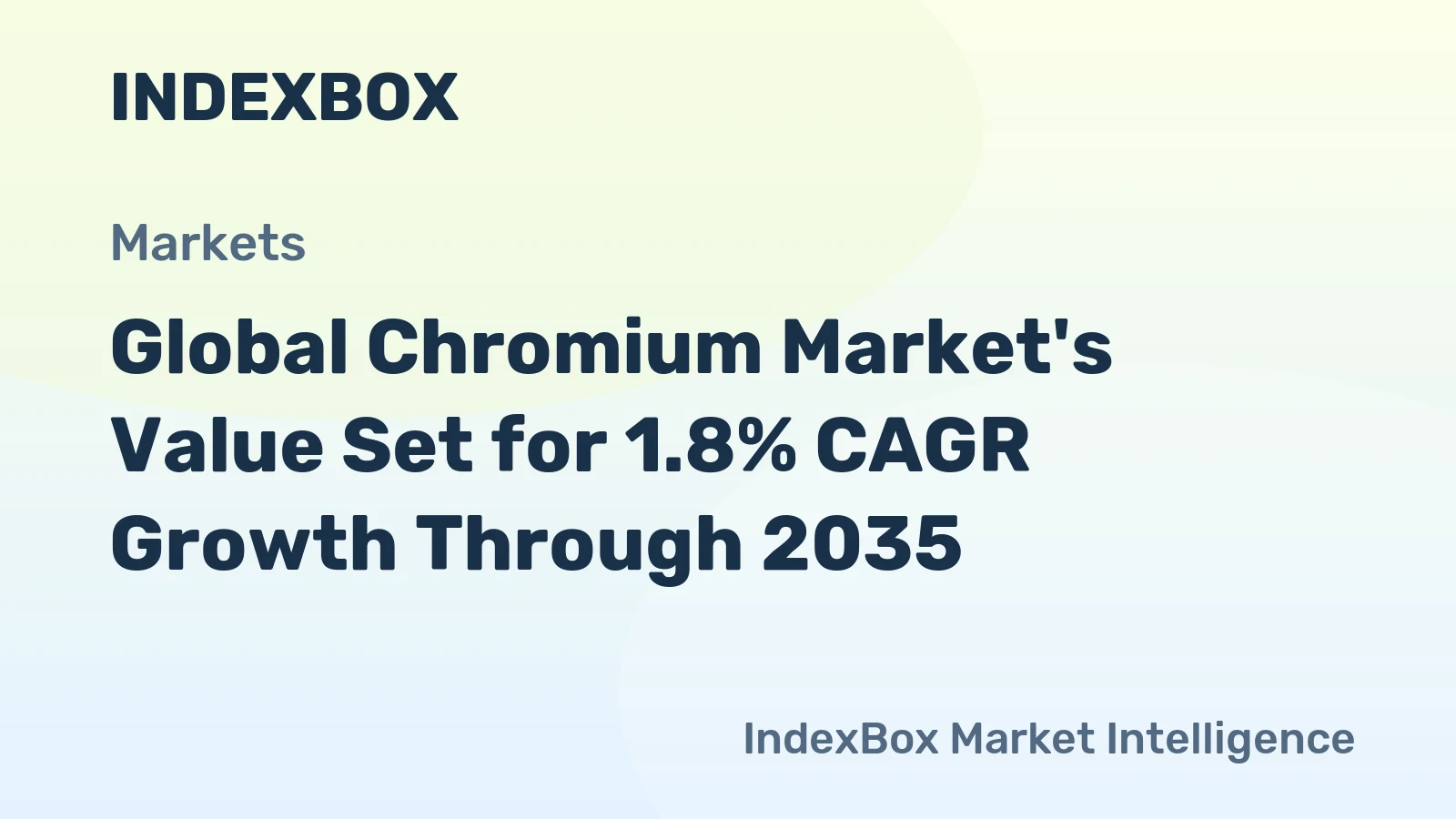 Global Chromium Market's Value Set for 1.8% CAGR Growth Through 2035