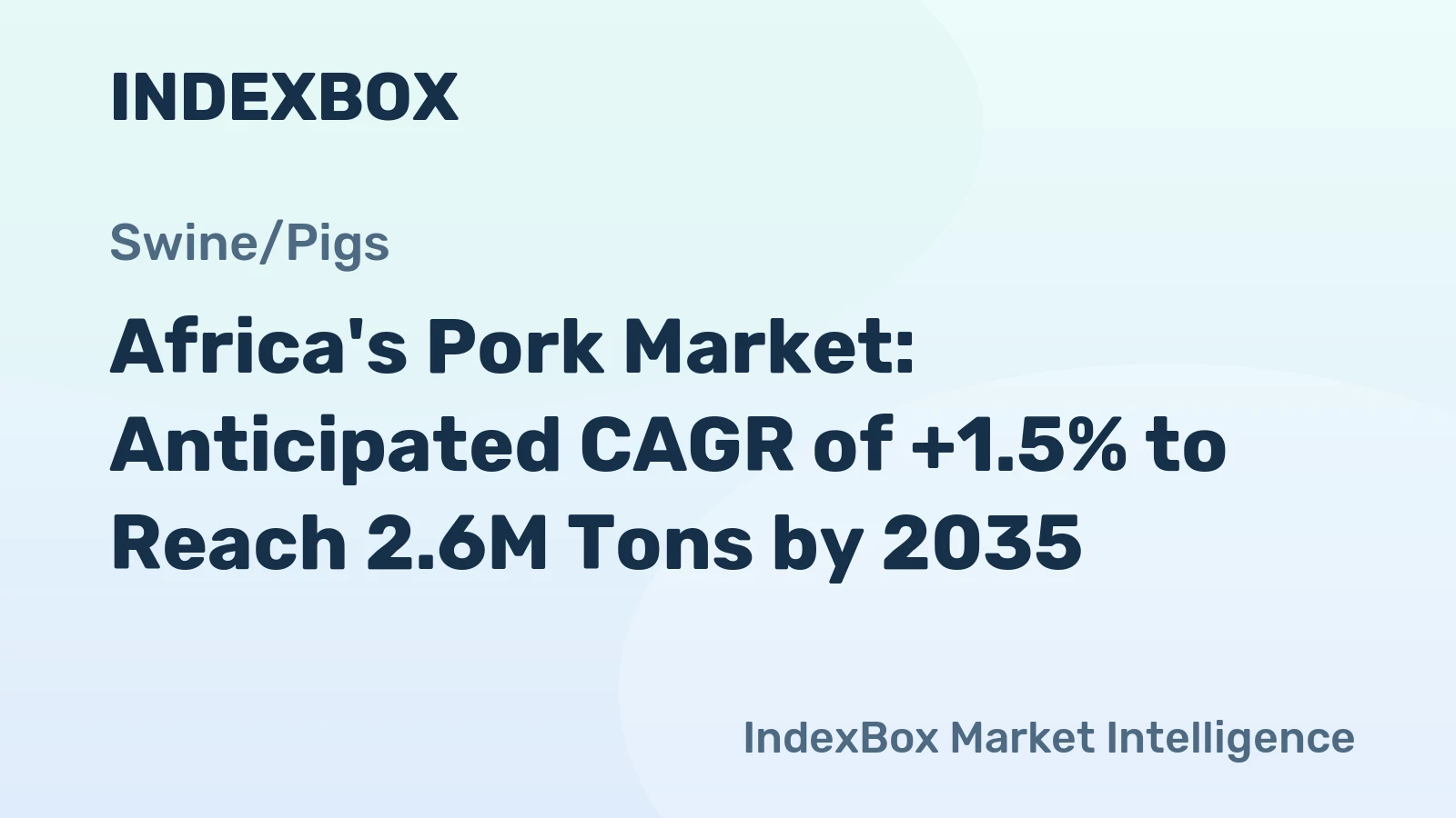 Africa's Pork Market: Anticipated CAGR of +1.5% to Reach 2.6M Tons by 2035