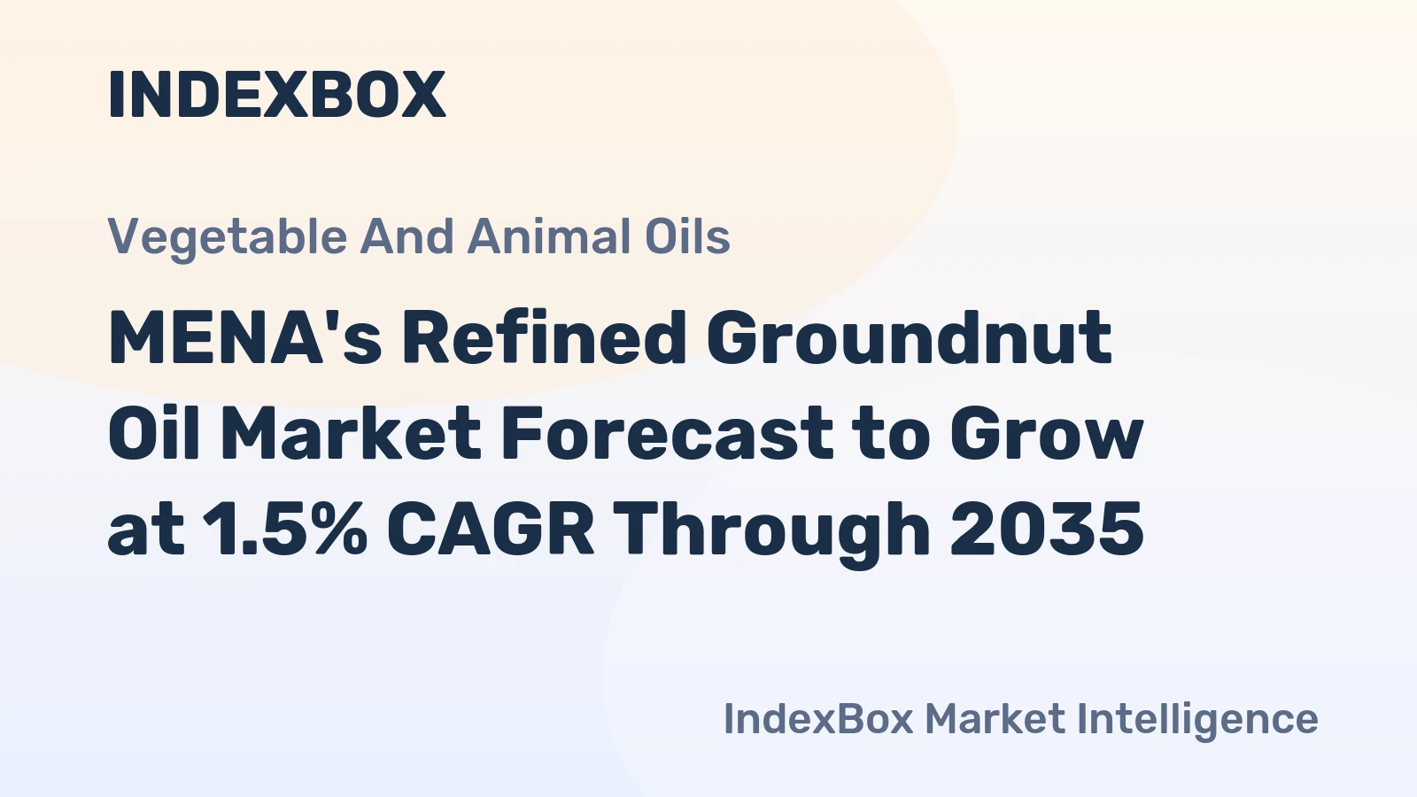 MENA's Refined Groundnut Oil Market Forecast to Grow at 1.5% CAGR Through 2035