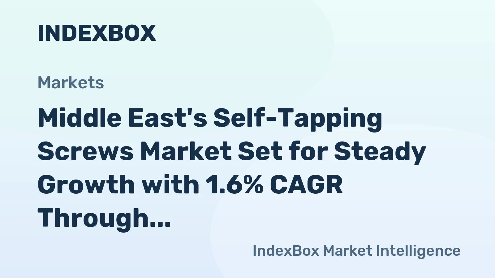 Middle East's Self-Tapping Screws Market Set for Steady Growth with 1.6% CAGR Through 2035