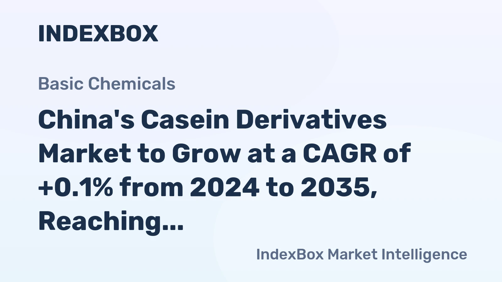 China's Casein Derivatives Market to Grow at a CAGR of +0.1% from 2024 to 2035, Reaching 78K Tons