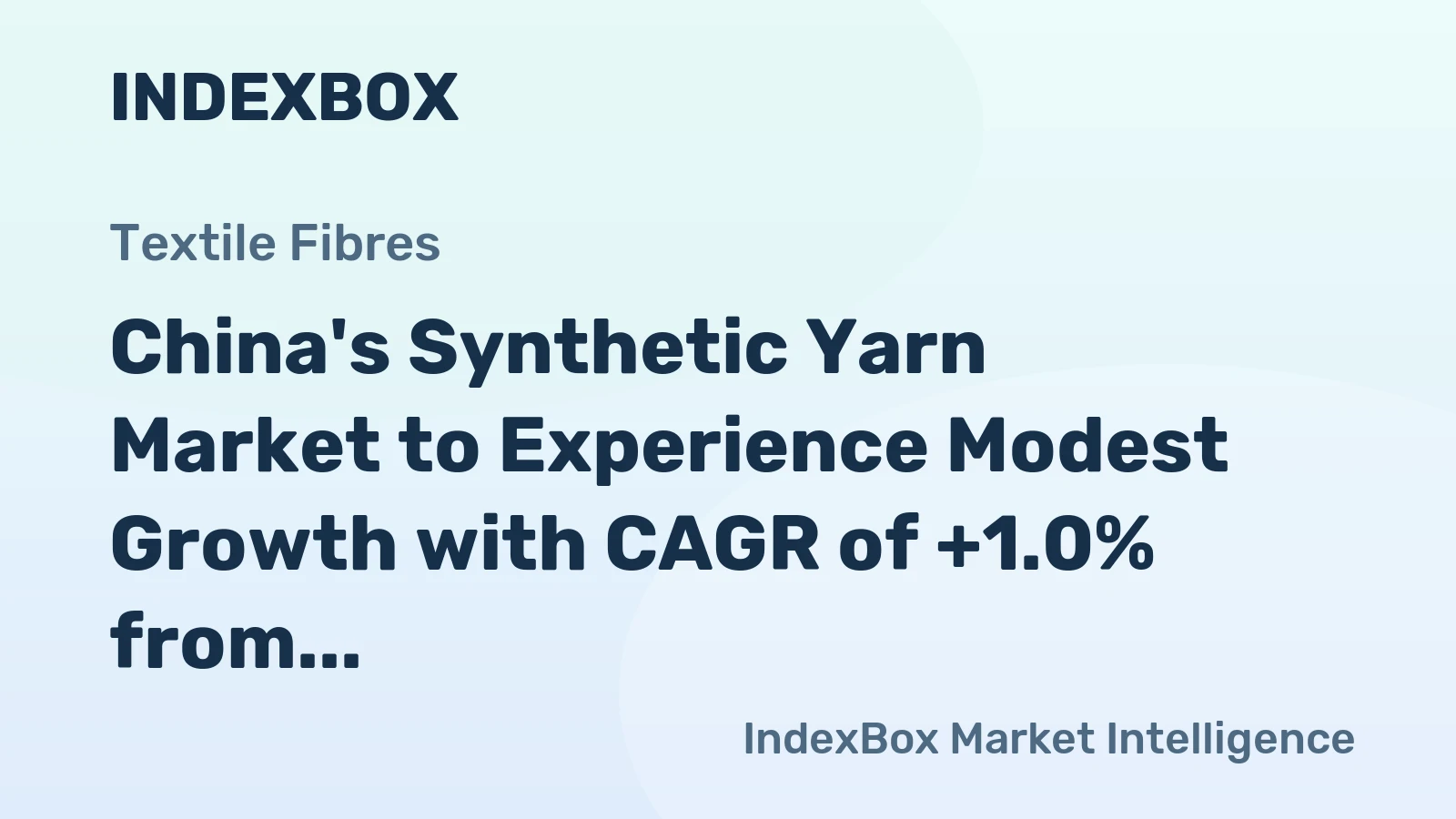 China's Synthetic Yarn Market to Experience Modest Growth with CAGR of +1.0% from 2024 to 2035