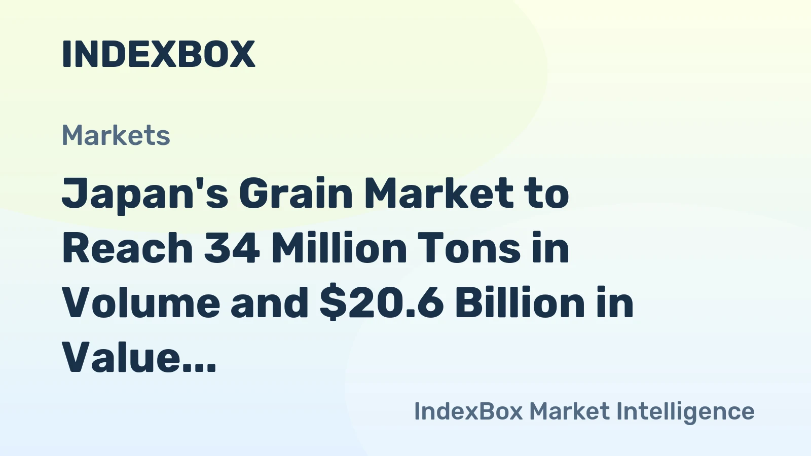 Japan's Grain Market to Reach 34 Million Tons in Volume and $20.6 Billion in Value by 2035