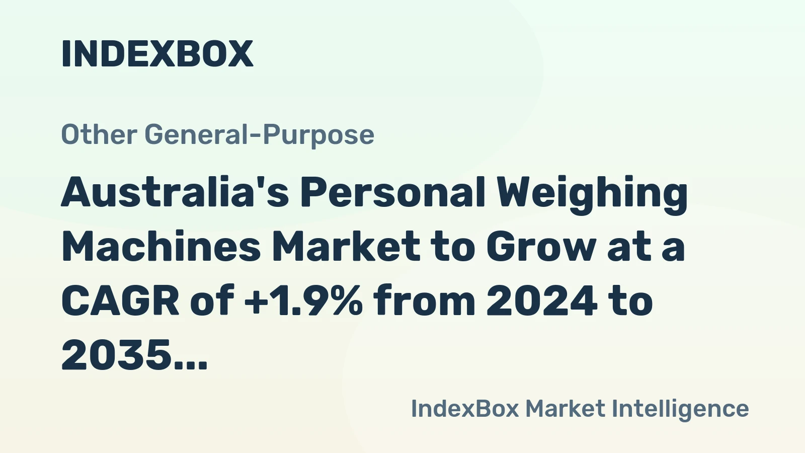 Australia's Personal Weighing Machines Market to Grow at a CAGR of +1.9% from 2024 to 2035, Reaching 3.4M Units by 2035