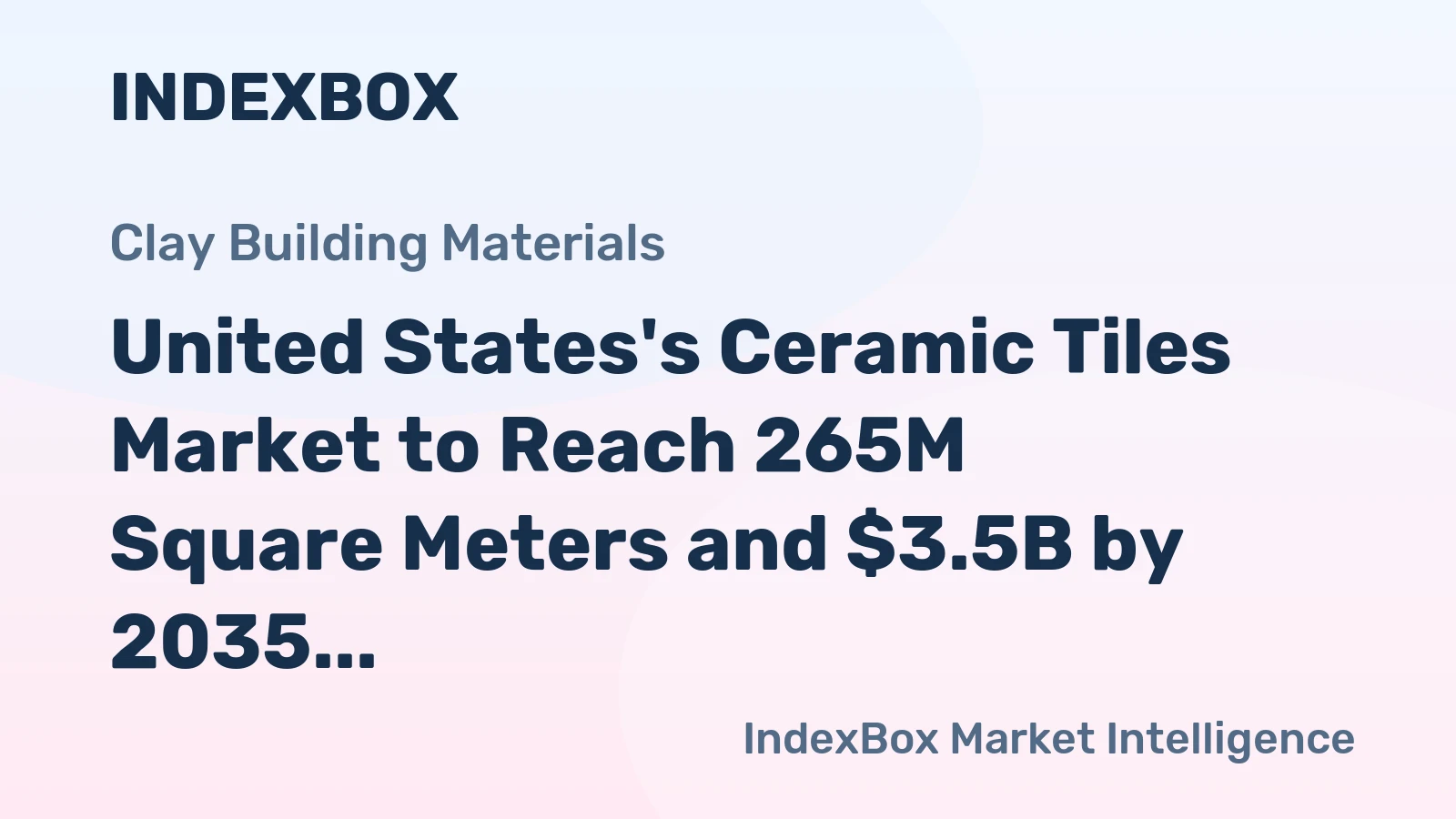 United States's Ceramic Tiles Market to Reach 265M Square Meters and $3.5B by 2035