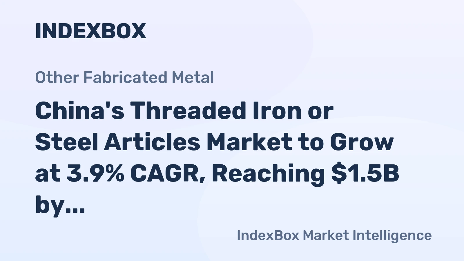 China's Threaded Iron or Steel Articles Market to Grow at 3.9% CAGR, Reaching $1.5B by 2035