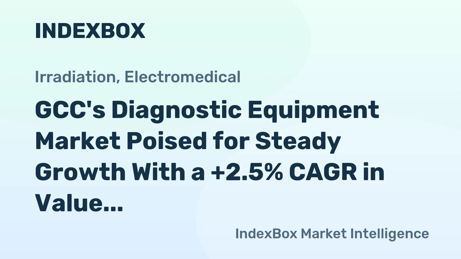 GCC's Diagnostic Equipment Market Poised for Steady Growth With a +2.5% CAGR in Value Through 2035
