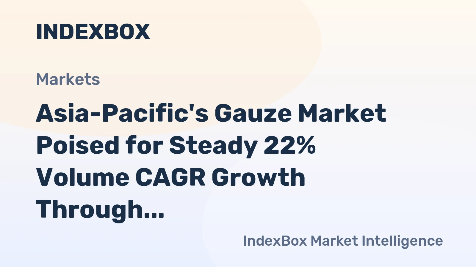 Asia-Pacific's Gauze Market Poised for Steady 22% Volume CAGR Growth Through 2035