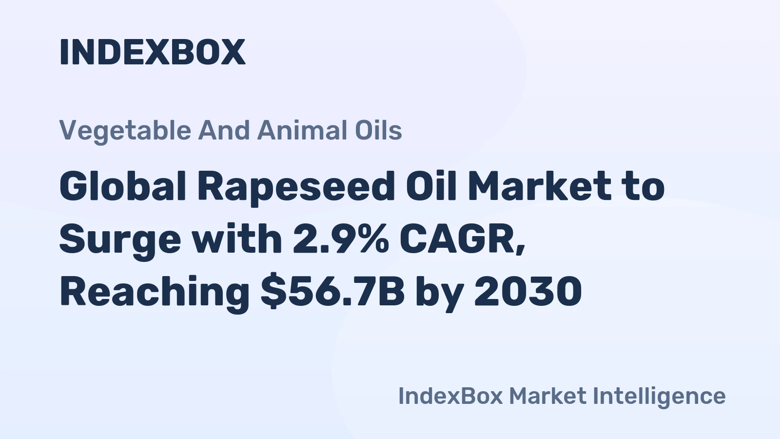 Global Rapeseed Oil Market to Surge with 2.9% CAGR, Reaching $56.7B by 2030
