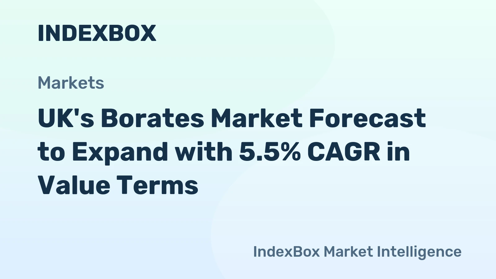 UK's Borates Market Forecast to Expand with 5.5% CAGR in Value Terms