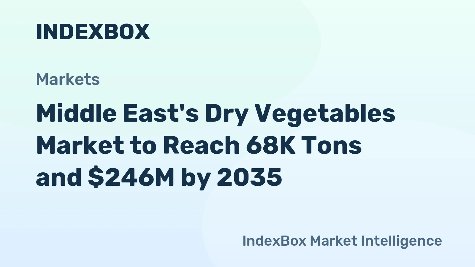 Middle East's Dry Vegetables Market to Reach 68K Tons and $246M by 2035