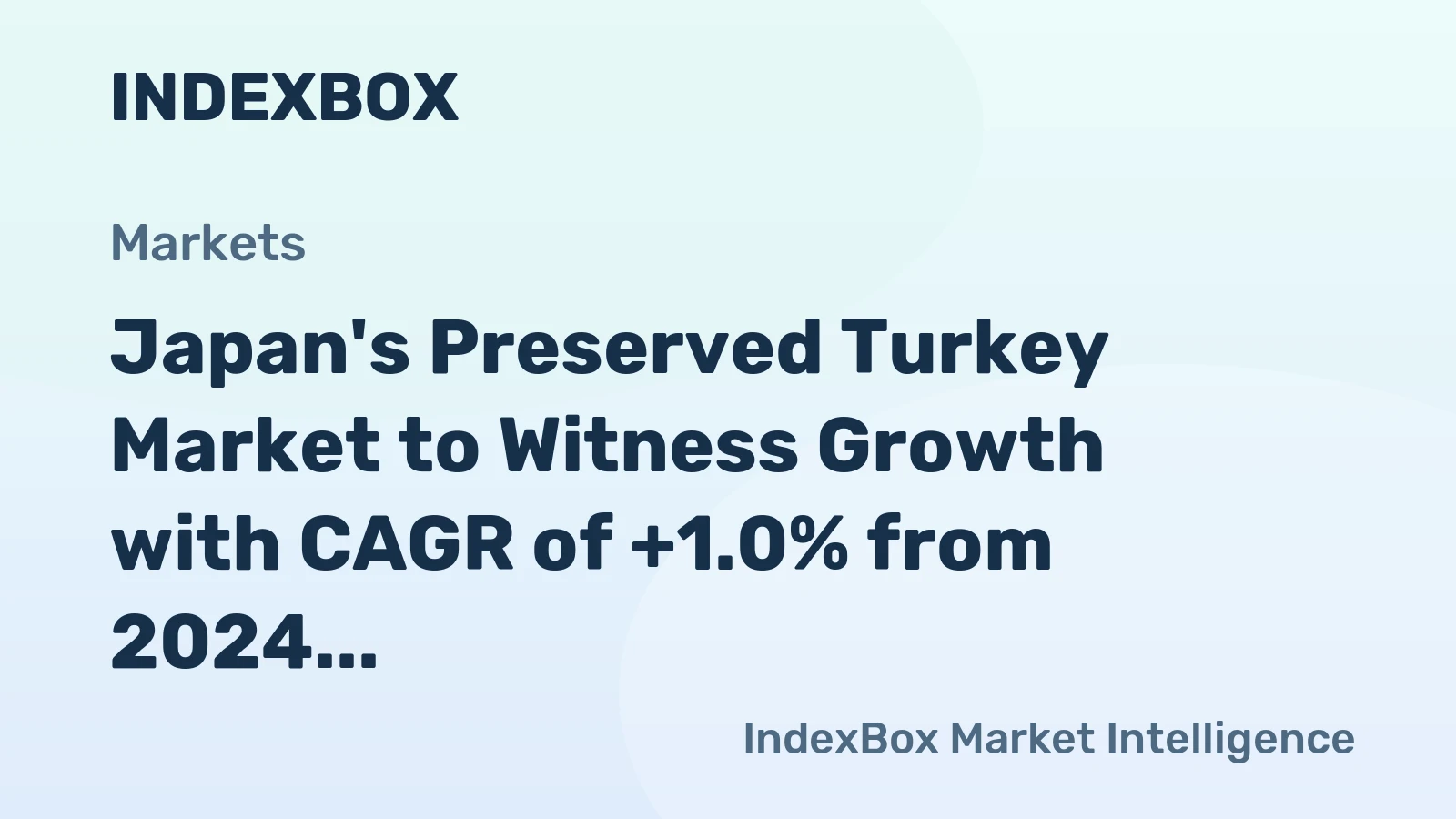 Japan's Preserved Turkey Market to Witness Growth with CAGR of +1.0% from 2024 to 2035