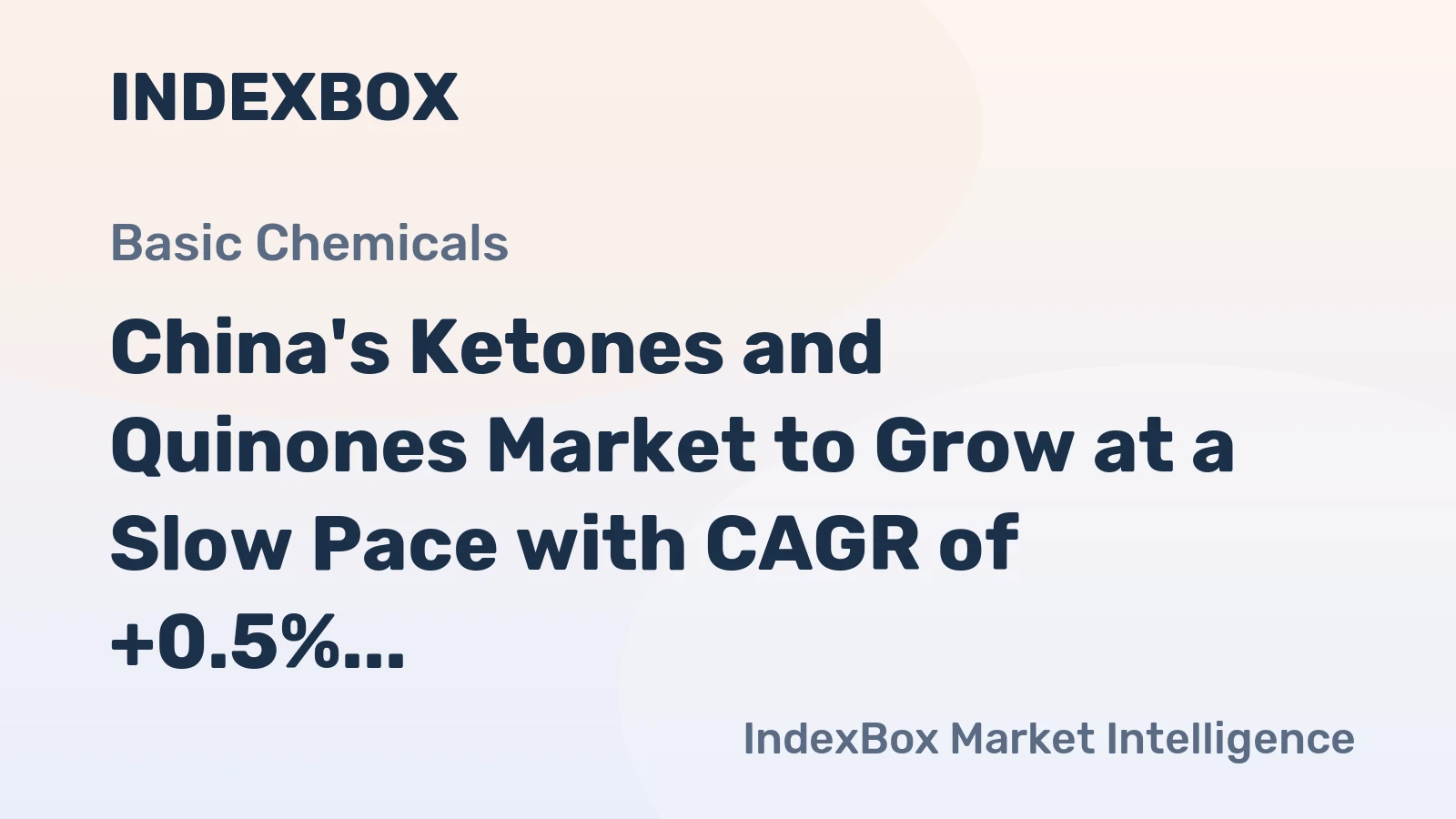 China's Ketones and Quinones Market to Grow at a Slow Pace with CAGR of +0.5%