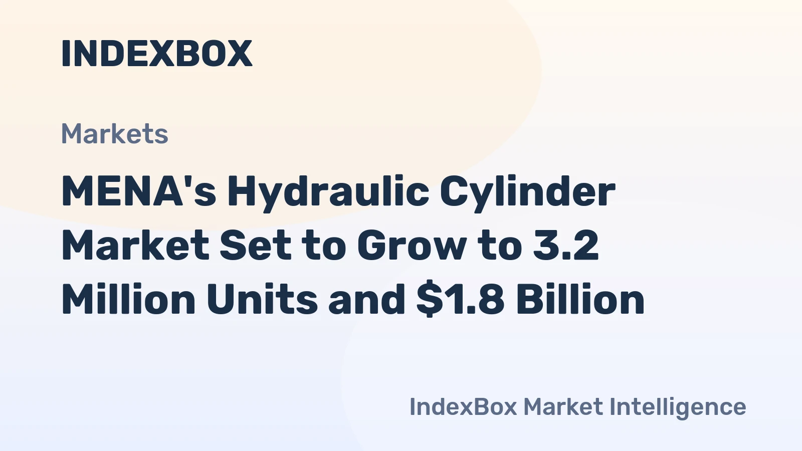MENA's Hydraulic Cylinder Market Set to Grow to 3.2 Million Units and $1.8 Billion
