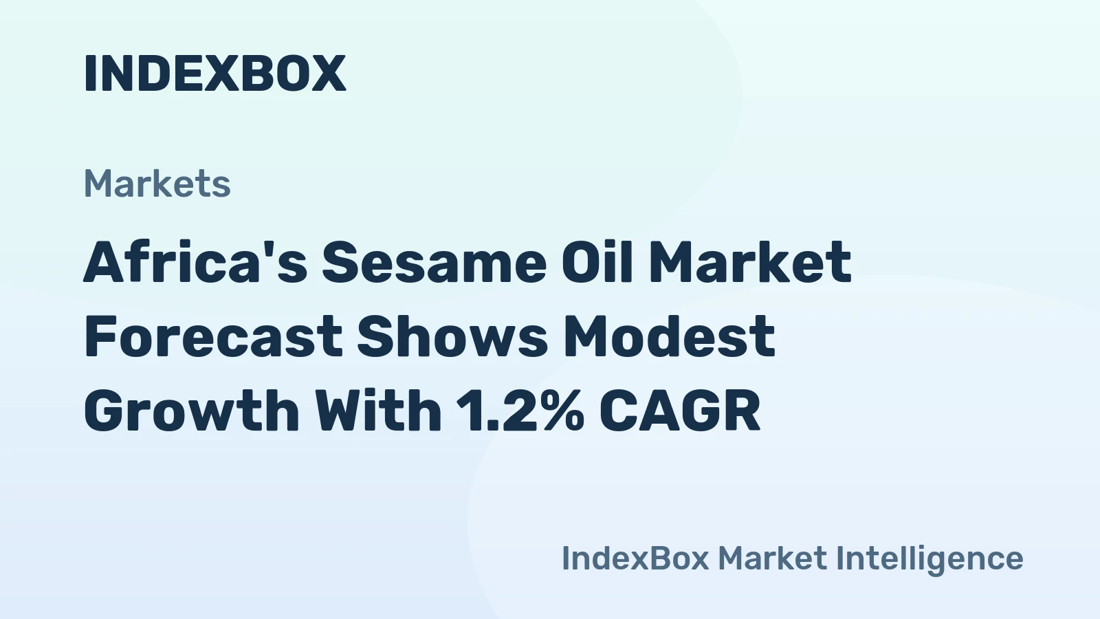 Africa's Sesame Oil Market Forecast Shows Modest Growth With 1.2% CAGR