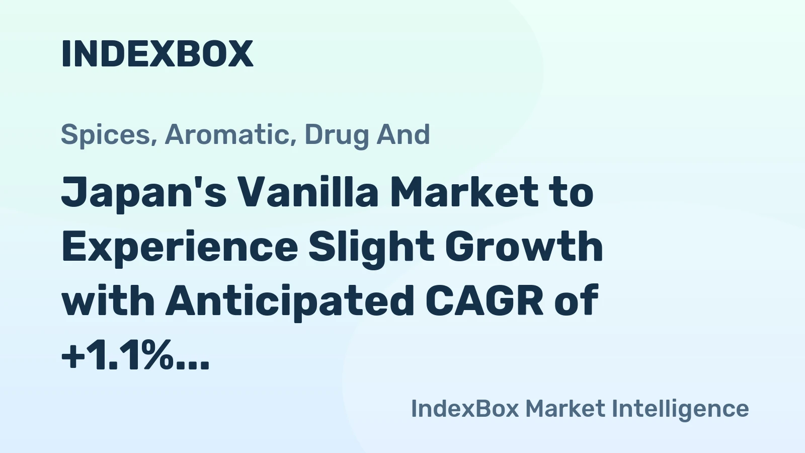 Japan's Vanilla Market to Experience Slight Growth with Anticipated CAGR of +1.1%