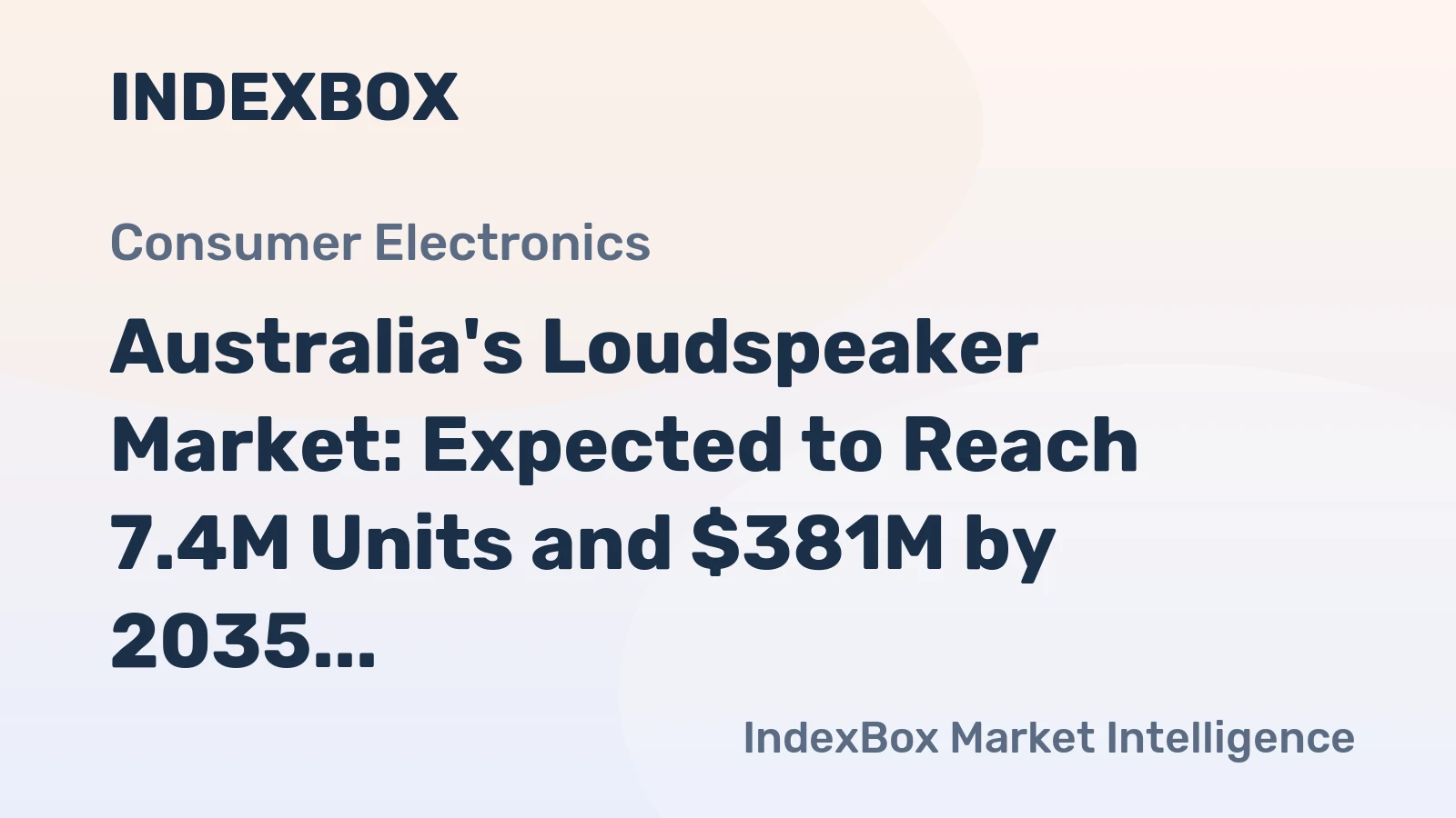 Australia's Loudspeaker Market: Expected to Reach 7.4M Units and $381M by 2035