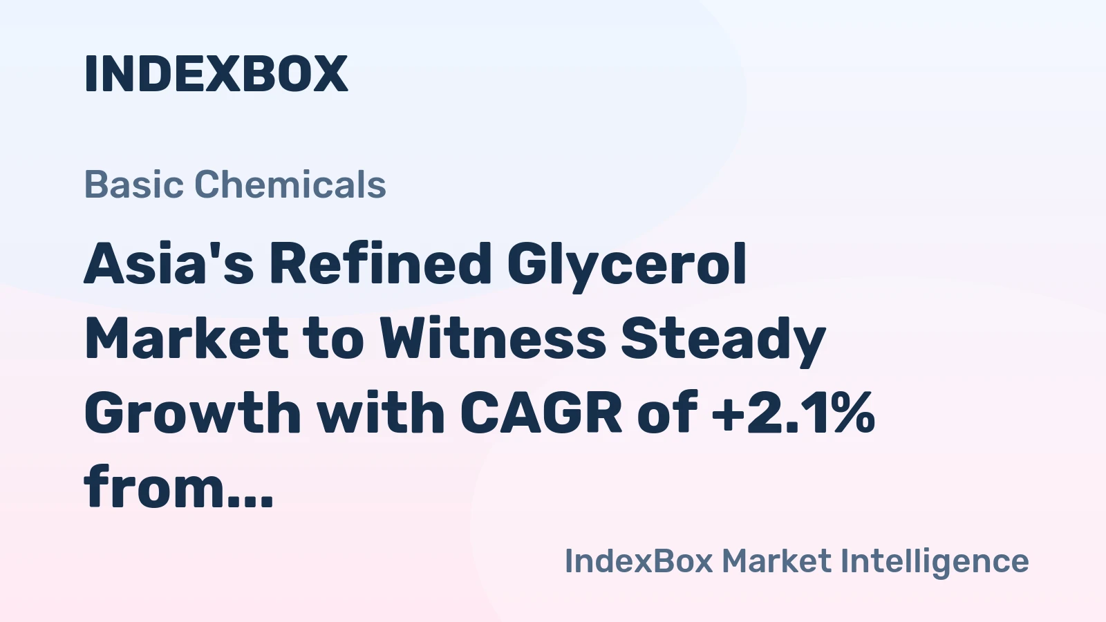 Asia's Refined Glycerol Market to Witness Steady Growth with CAGR of +2.1% from 2024 to 2035