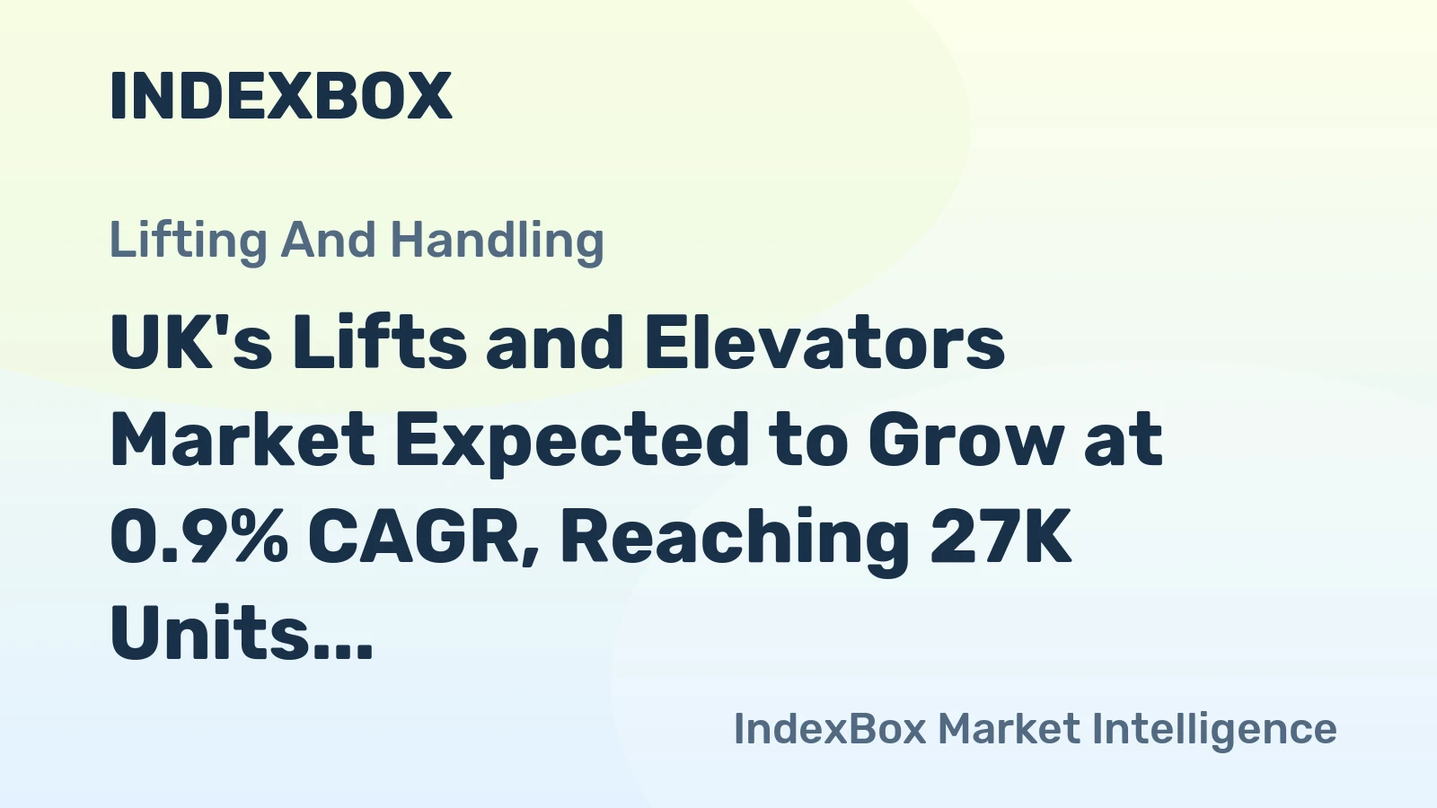 UK's Lifts and Elevators Market Expected to Grow at 0.9% CAGR, Reaching 27K Units by 2035
