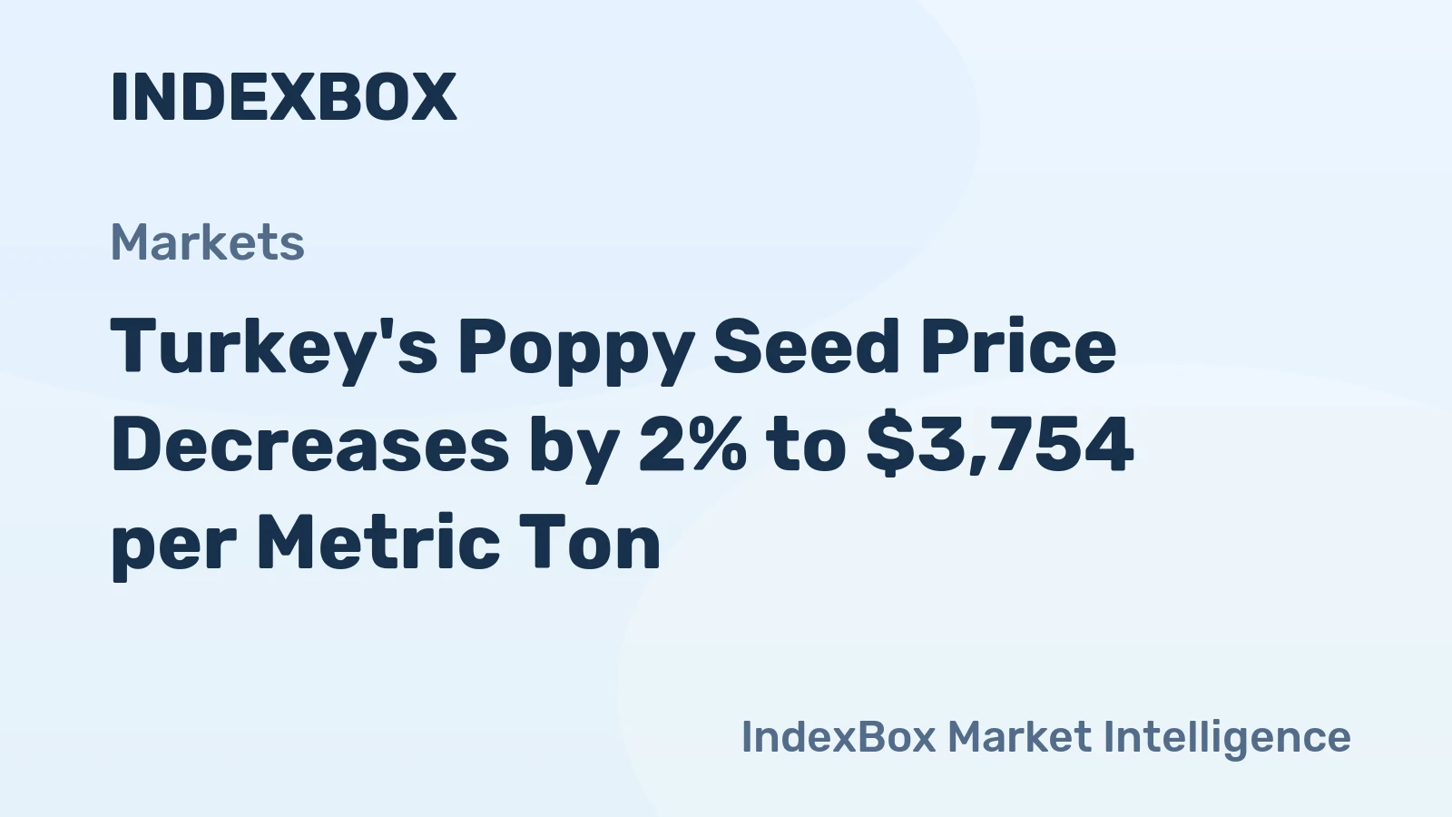 Turkey's Poppy Seed Price Decreases by 2% to $3,754 per Metric Ton