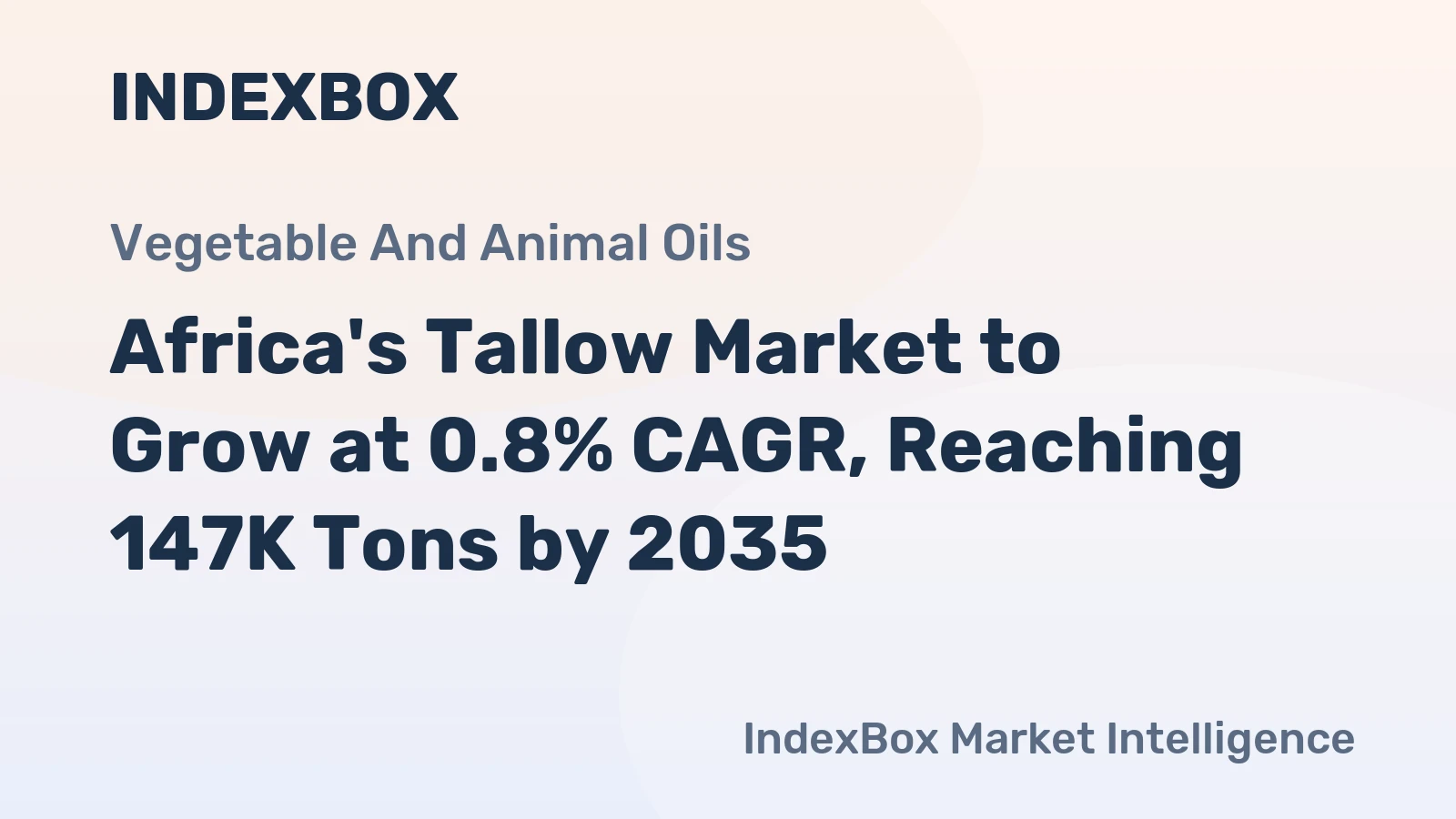 Africa's Tallow Market to Grow at 0.8% CAGR, Reaching 147K Tons by 2035