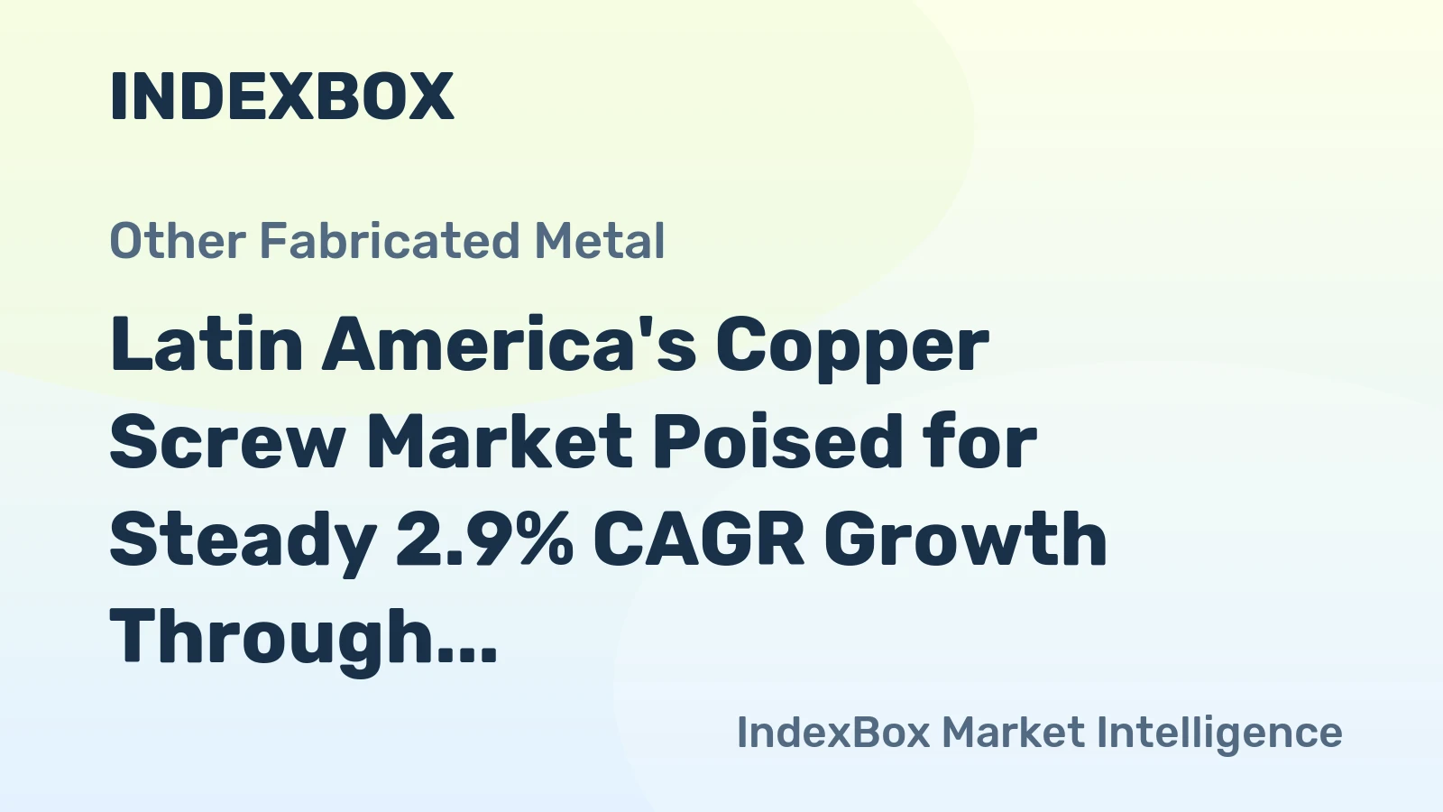 Latin America's Copper Screw Market Poised for Steady 2.9% CAGR Growth Through 2035