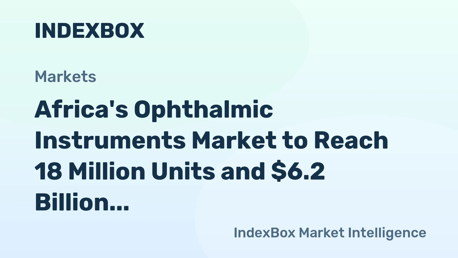 Africa's Ophthalmic Instruments Market to Reach 18 Million Units and $6.2 Billion by 2035