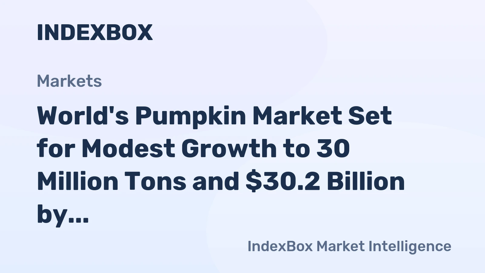 World's Pumpkin Market Set for Modest Growth to 30 Million Tons and $30.2 Billion by 2035