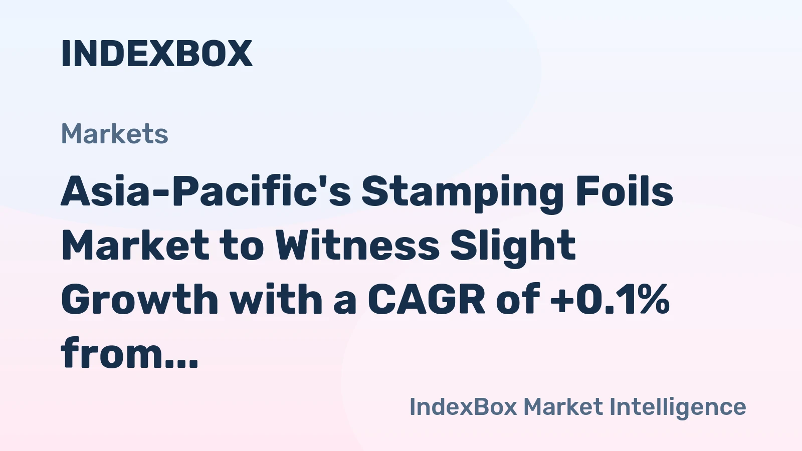 Asia-Pacific's Stamping Foils Market to Witness Slight Growth with a CAGR of +0.1% from 2024-2035