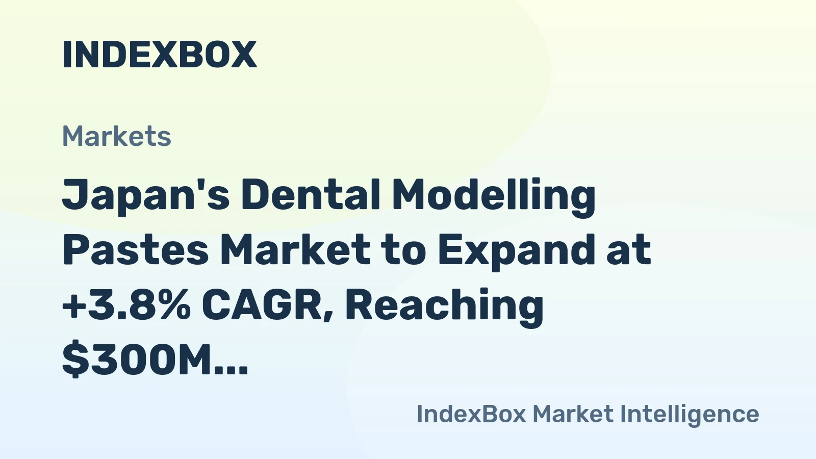 Japan's Dental Modelling Pastes Market to Expand at +3.8% CAGR, Reaching $300M by 2035