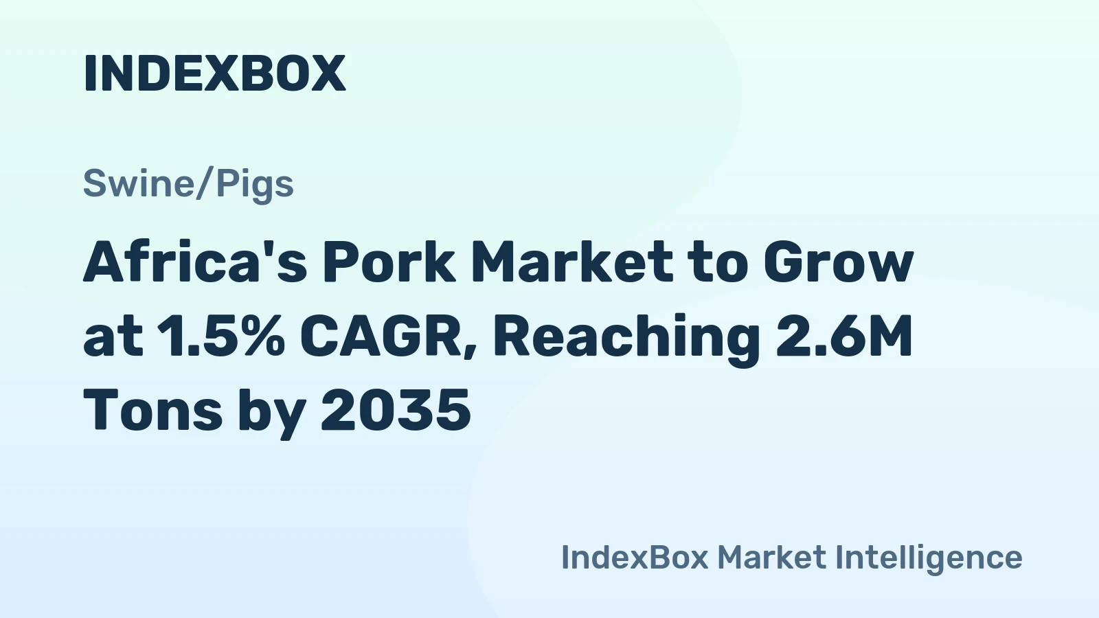 Africa's Pork Market to Grow at 1.5% CAGR, Reaching 2.6M Tons by 2035