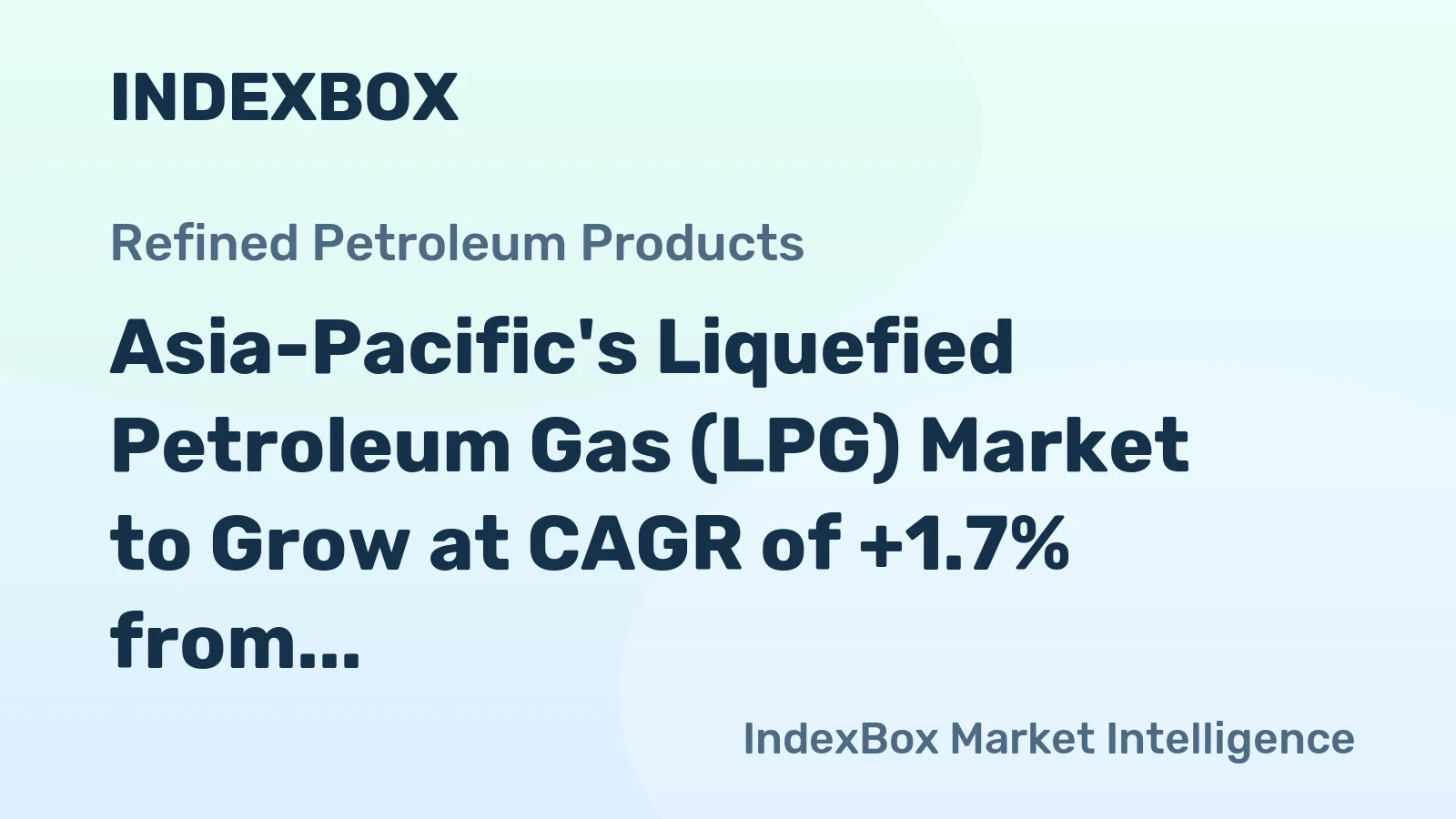 Asia-Pacific's Liquefied Petroleum Gas (LPG) Market to Grow at CAGR of +1.7% from 2024 to 2035