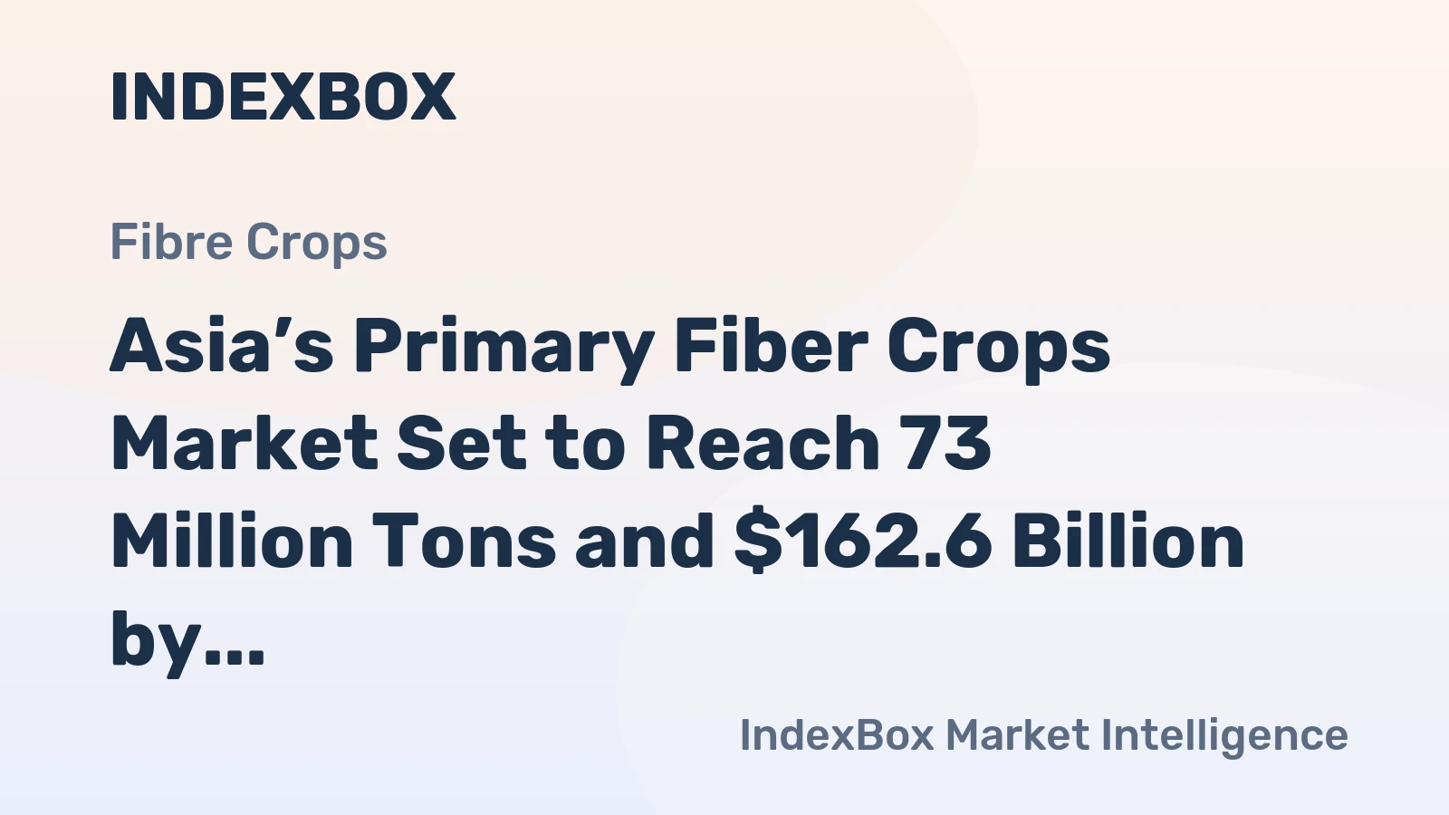 Asia’s Primary Fiber Crops Market Set to Reach 73 Million Tons and $162.6 Billion by 2035