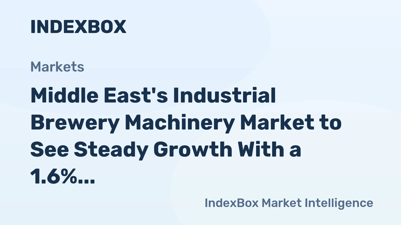 Middle East's Industrial Brewery Machinery Market to See Steady Growth With a 1.6% CAGR in Value Through 2035