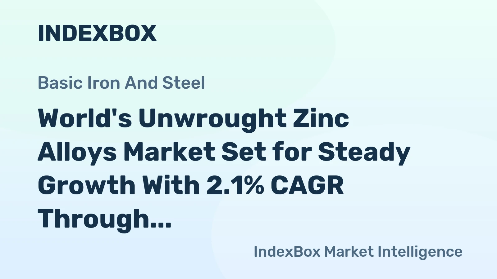 World's Unwrought Zinc Alloys Market Set for Steady Growth With 2.1% CAGR Through 2035