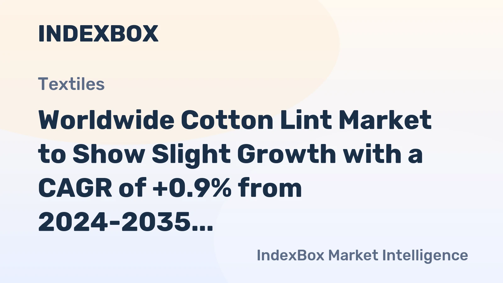 Worldwide Cotton Lint Market to Show Slight Growth with a CAGR of +0.9% from 2024-2035