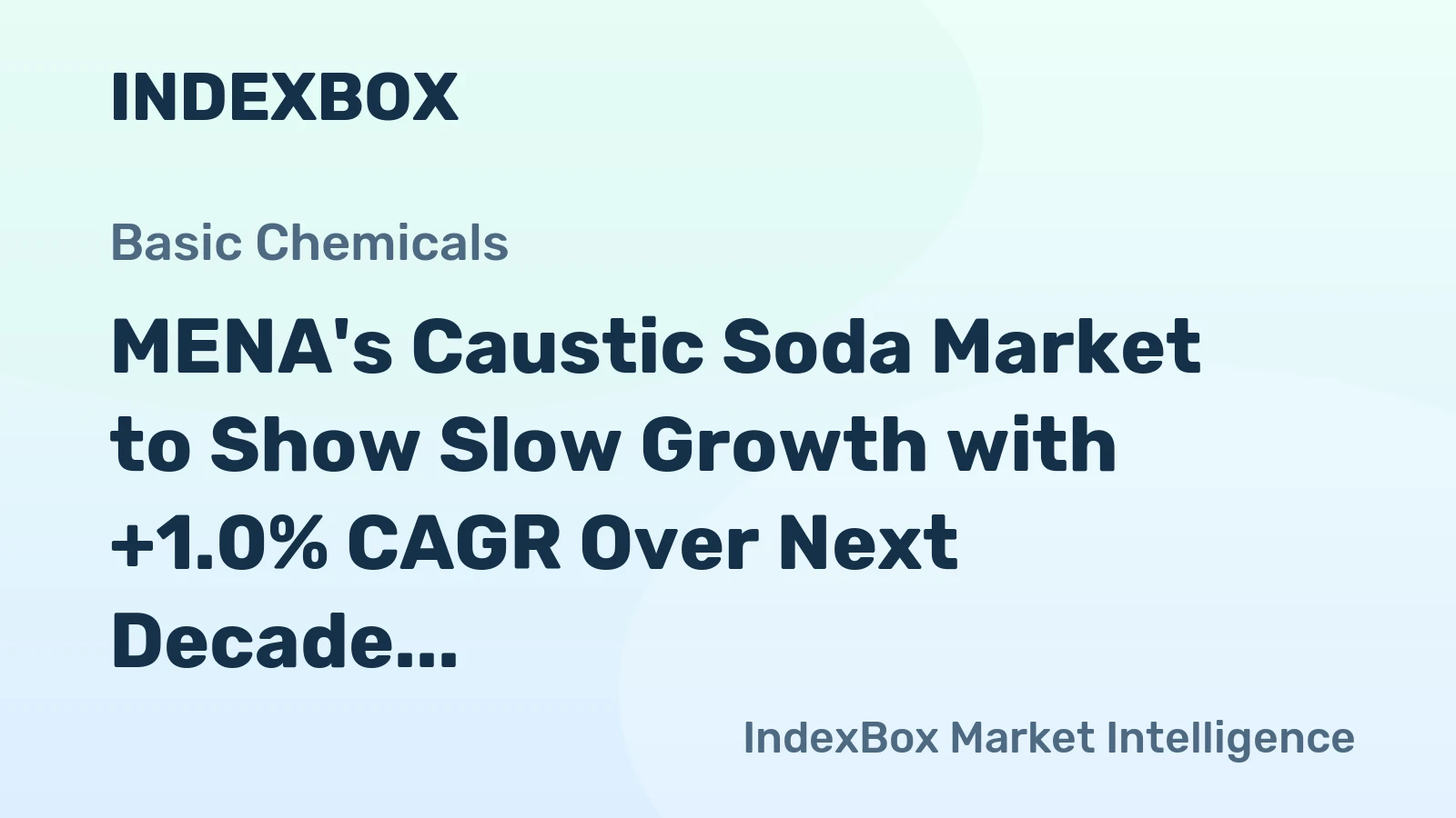 MENA's Caustic Soda Market to Show Slow Growth with +1.0% CAGR Over Next Decade