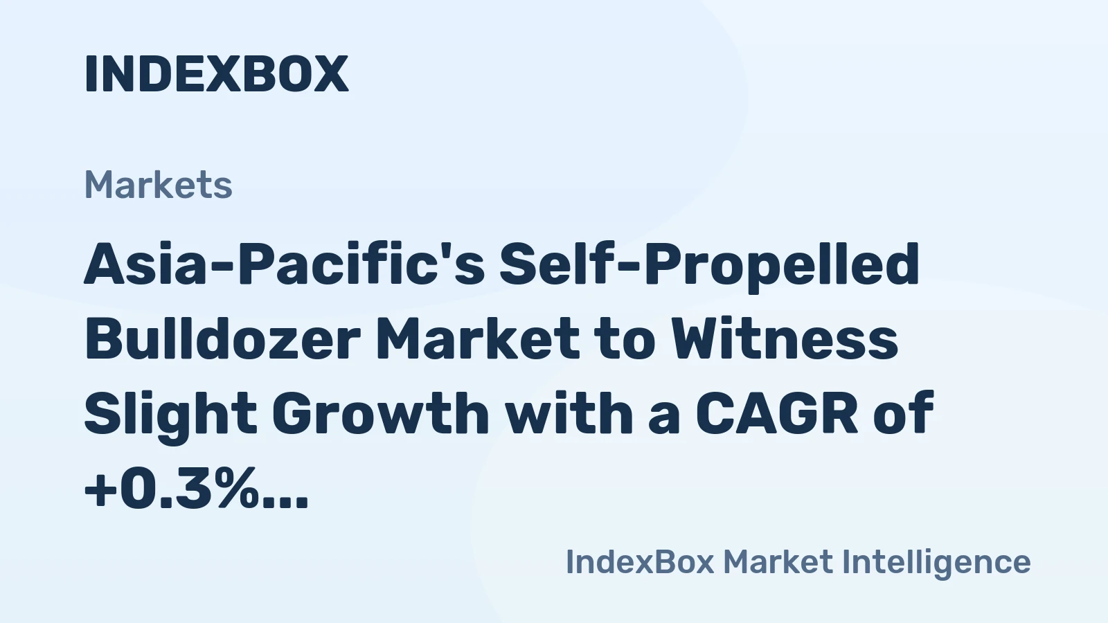 Asia-Pacific's Self-Propelled Bulldozer Market to Witness Slight Growth with a CAGR of +0.3% from 2024 to 2035
