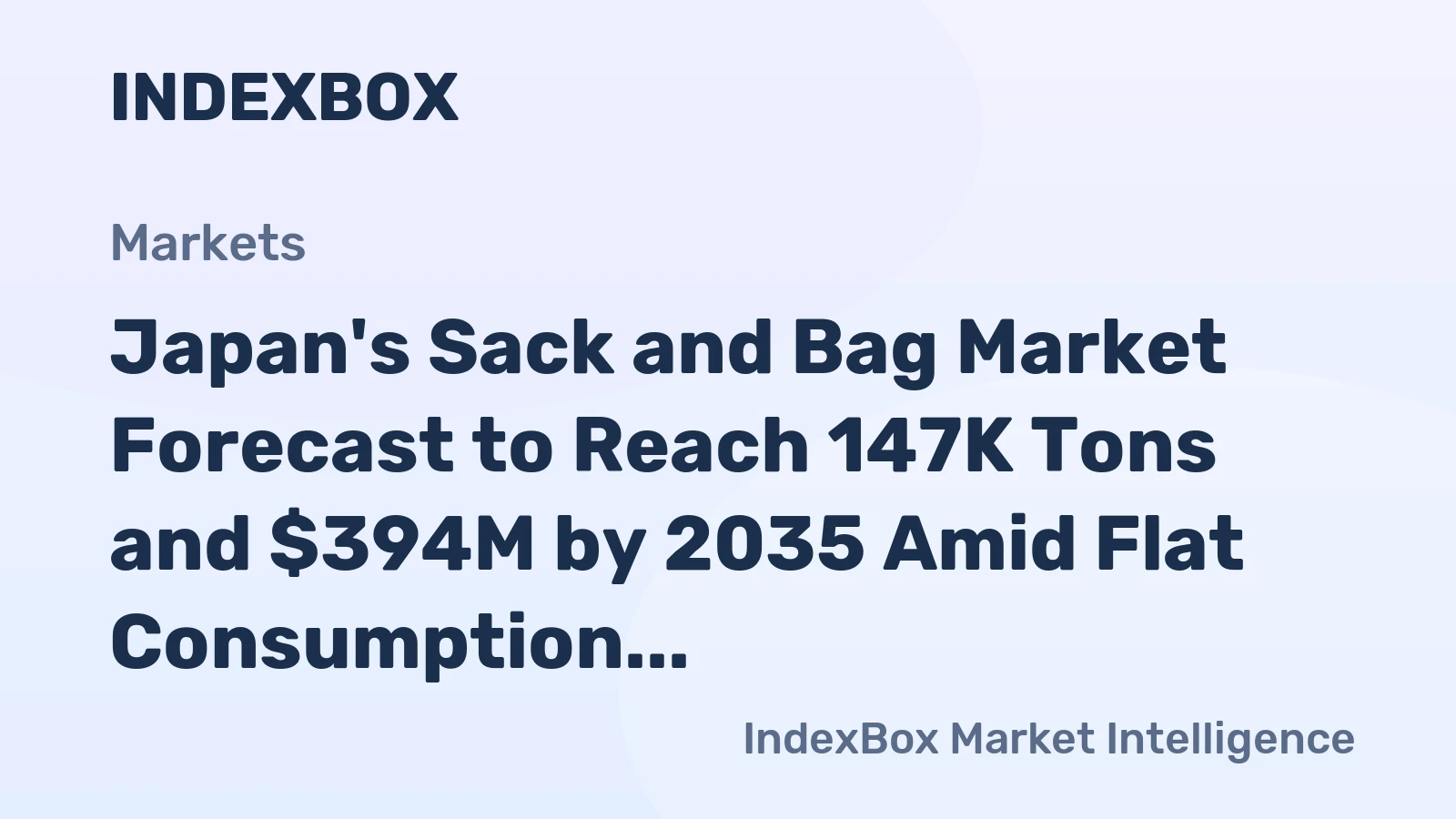 Japan's Sack and Bag Market Forecast to Reach 147K Tons and $394M by 2035 Amid Flat Consumption and Heavy Import Reliance