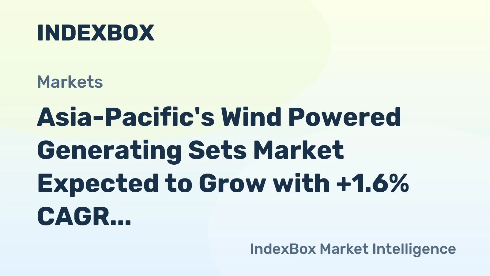 Asia-Pacific's Wind Powered Generating Sets Market Expected to Grow with +1.6% CAGR, Reaching 7.6M Units by 2035