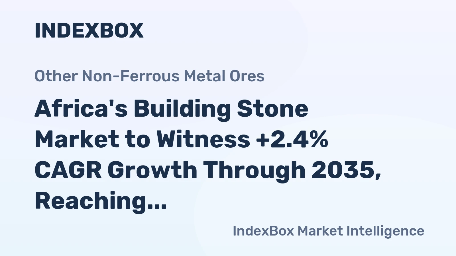 Africa's Building Stone Market to Witness +2.4% CAGR Growth Through 2035, Reaching $19.2B in Value