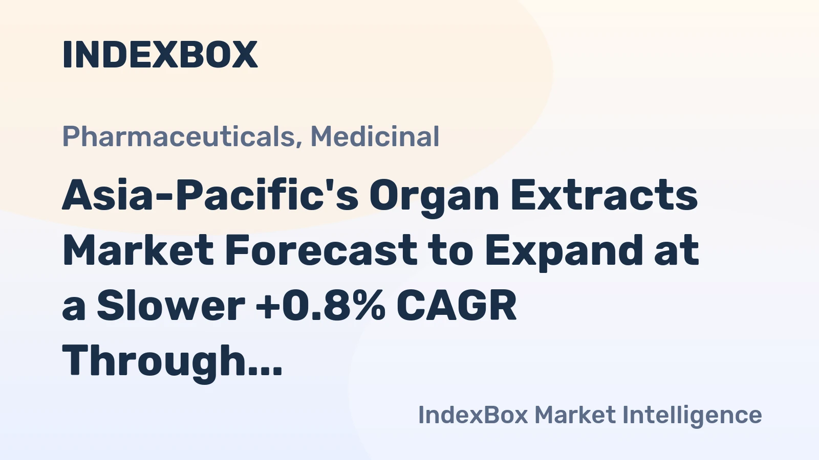 Asia-Pacific's Organ Extracts Market Forecast to Expand at a Slower +0.8% CAGR Through 2035