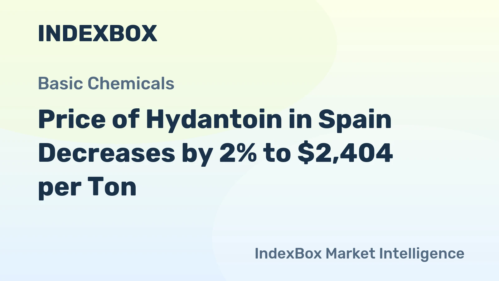 Price of Hydantoin in Spain Decreases by 2% to $2,404 per Ton