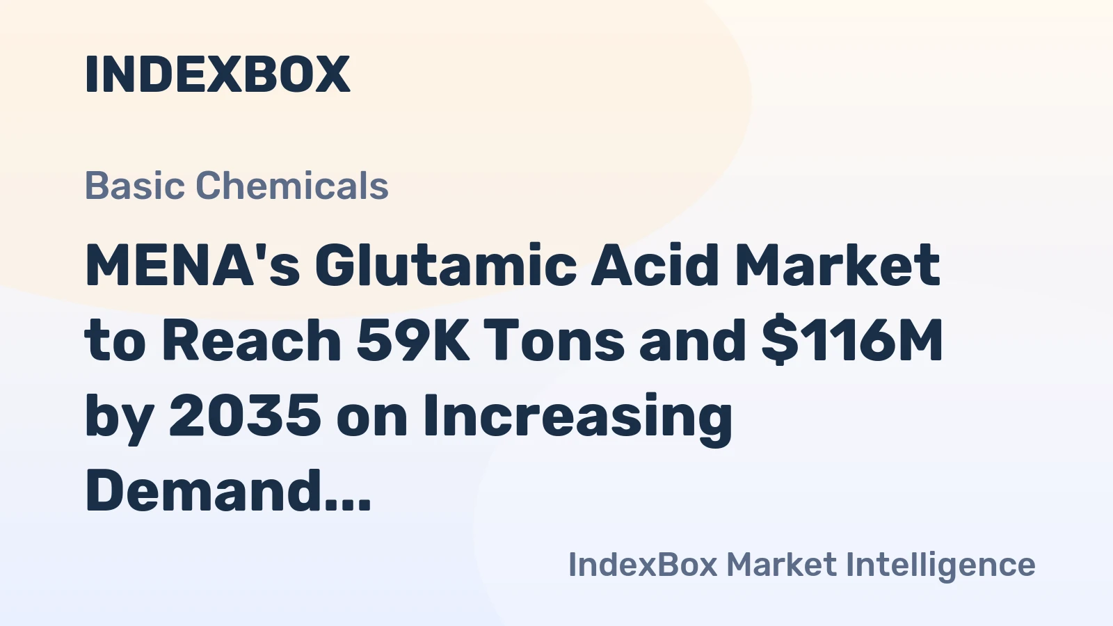 MENA's Glutamic Acid Market to Reach 59K Tons and $116M by 2035 on Increasing Demand