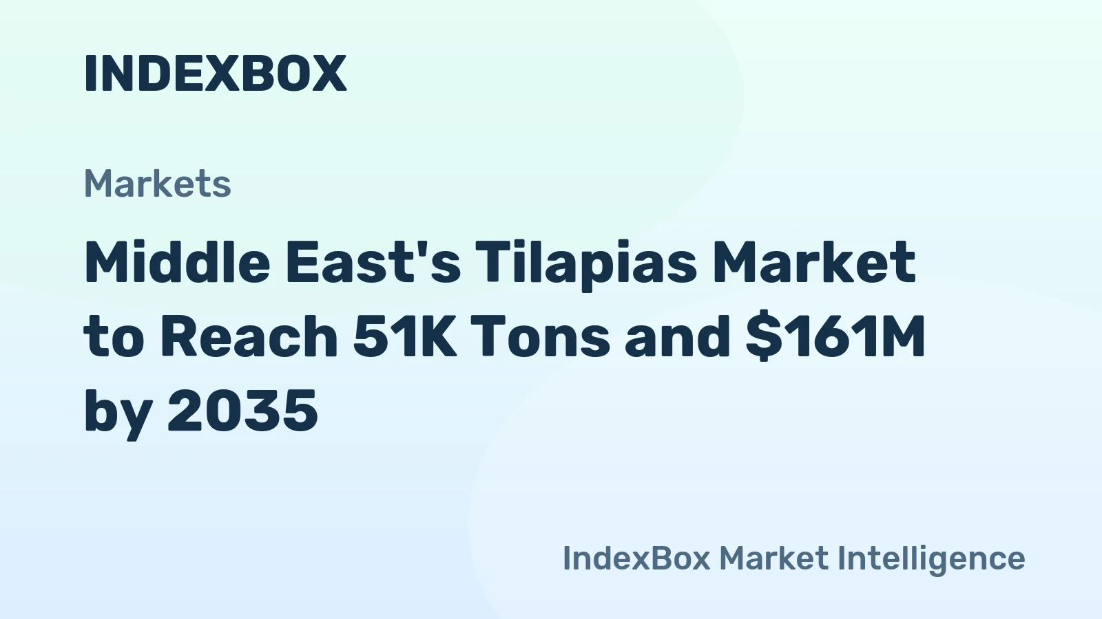 Middle East's Tilapias Market to Reach 51K Tons and $161M by 2035