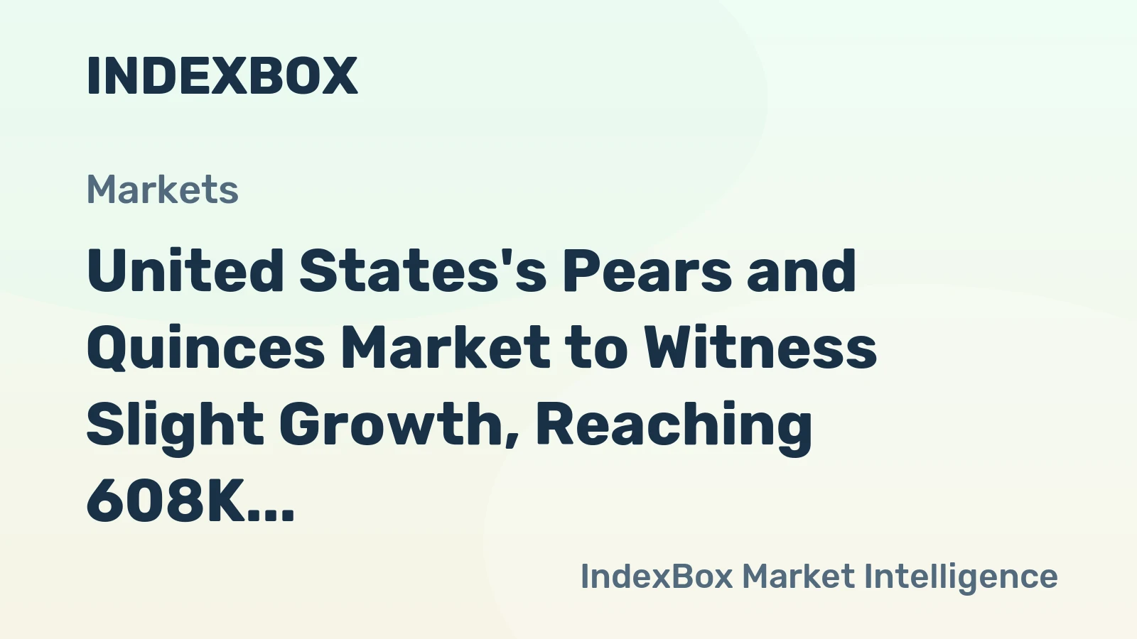 United States's Pears and Quinces Market to Witness Slight Growth, Reaching 608K Tons and $932M by 2035