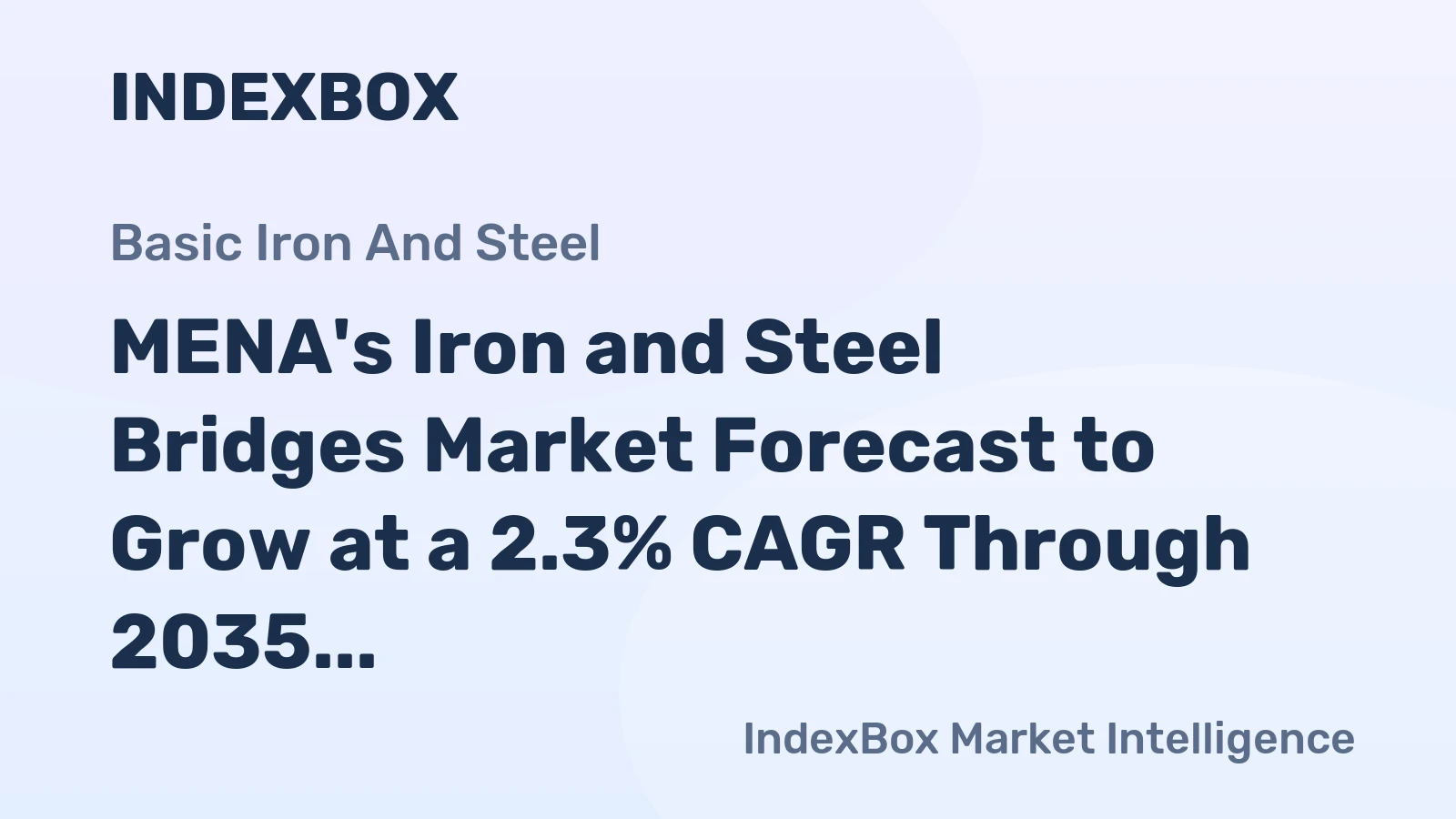 MENA's Iron and Steel Bridges Market Forecast to Grow at a 2.3% CAGR Through 2035