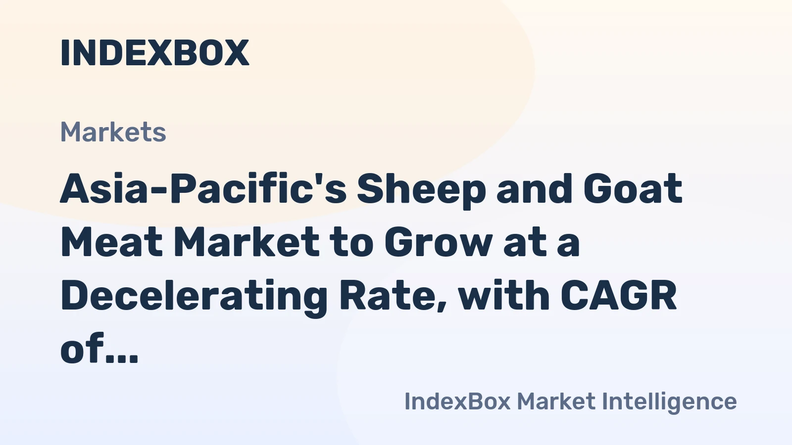 Asia-Pacific's Sheep and Goat Meat Market to Grow at a Decelerating Rate, with CAGR of +1.8% by 2035